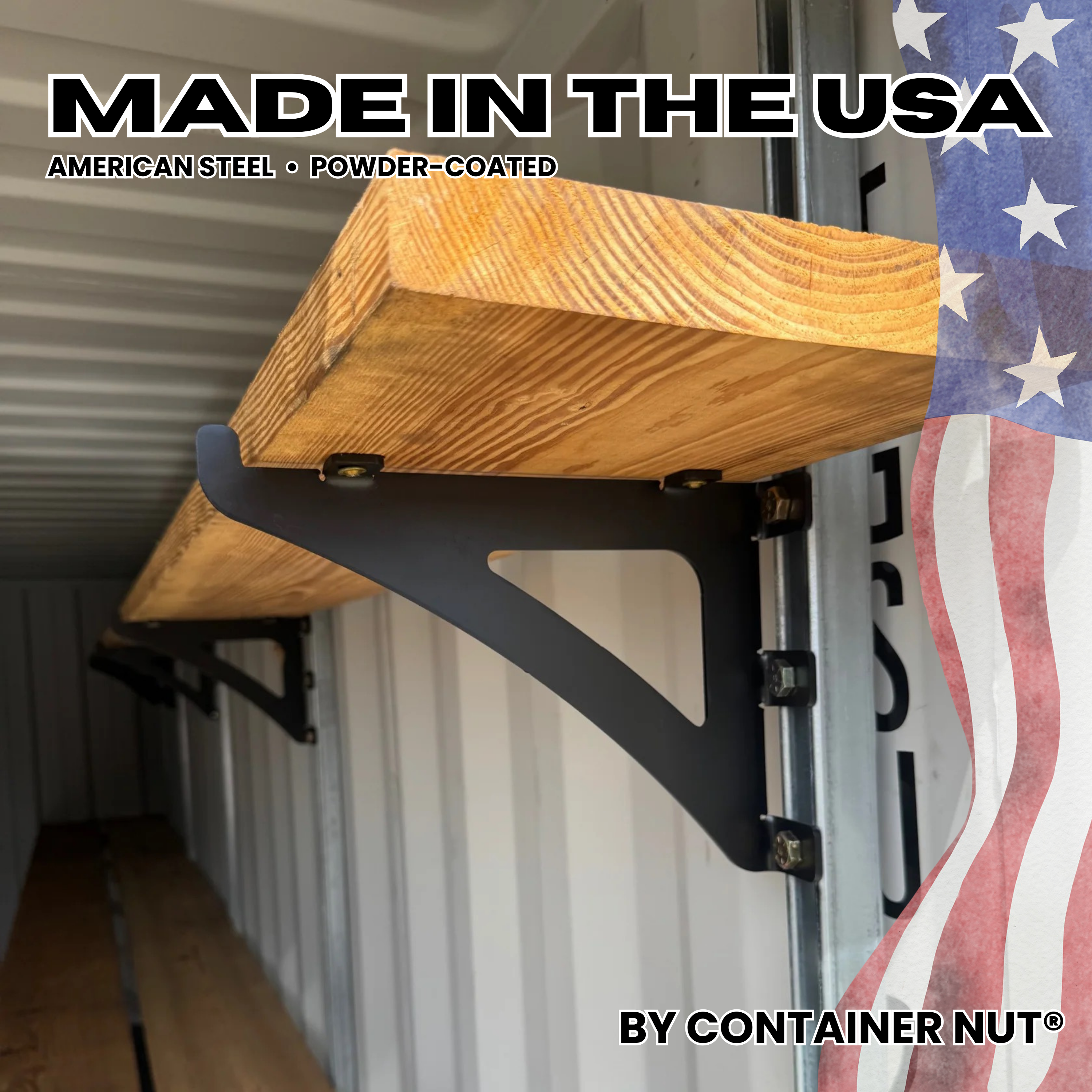 EZY Shelf Bracket for Conex | USA Steel Unistrut Shelf Mount