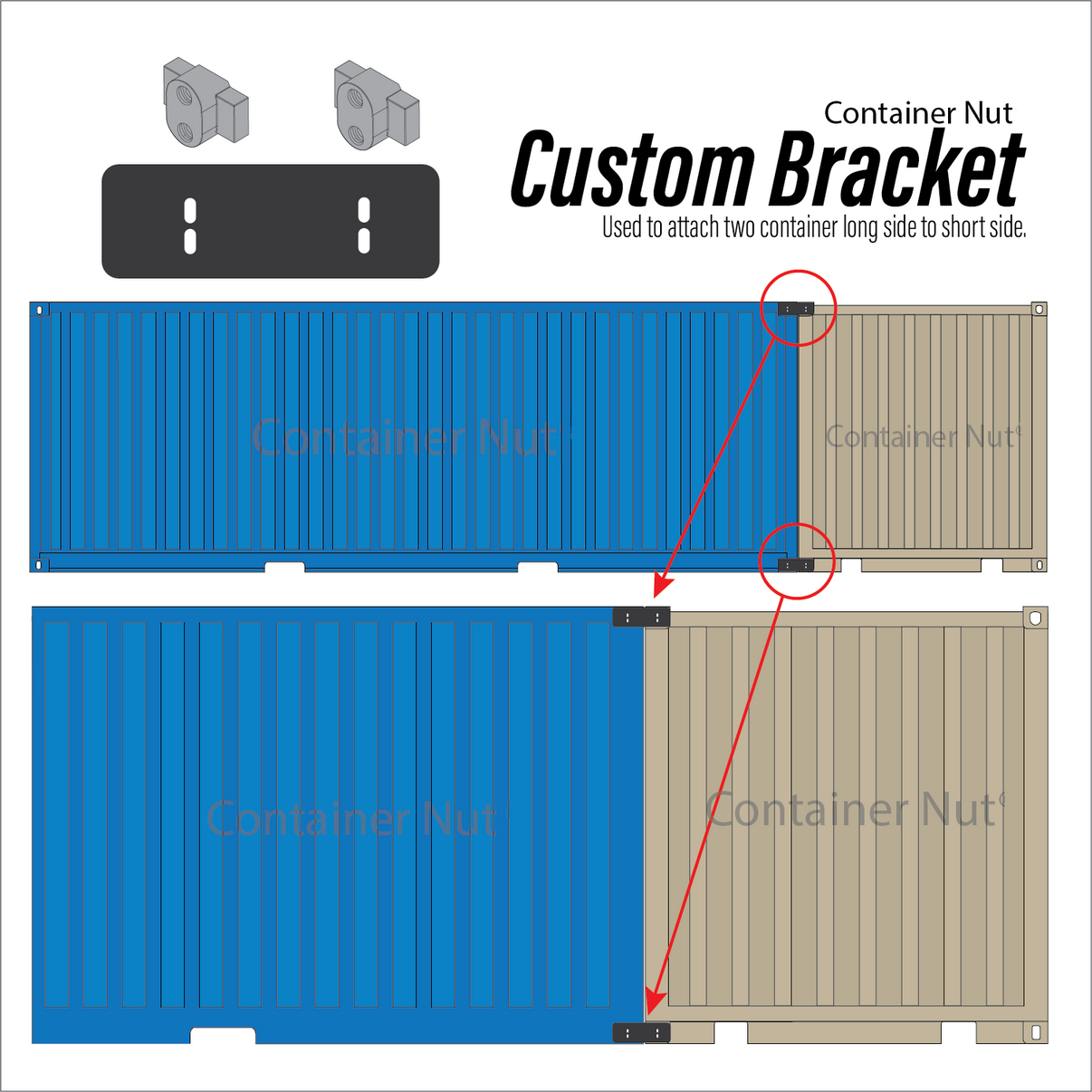 Bare Metal Container Bracket for Welding
