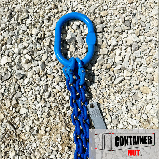 G100 Chain Sling with Right/Left Hooks, 15,200LBS - Container Nut