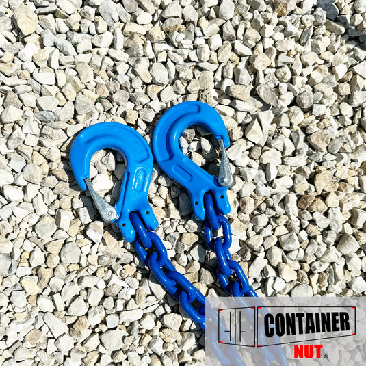 G100 Chain Sling with Right/Left Hooks, 15,200LBS - Container Nut