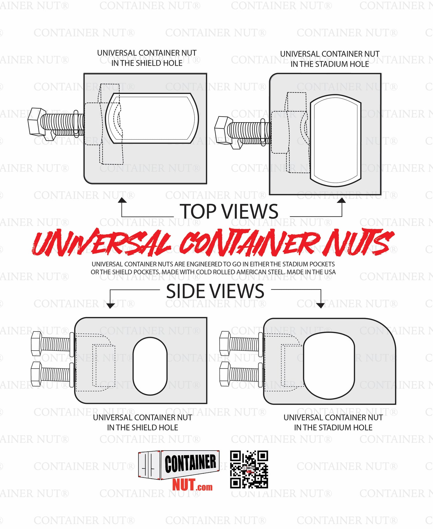 2-Pack Universal Container Nuts - Container Nut