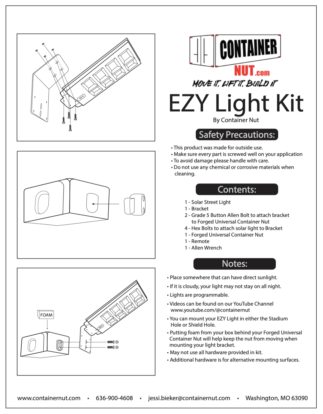 EZY Shipping Container Light Kit | Solar 500W Power