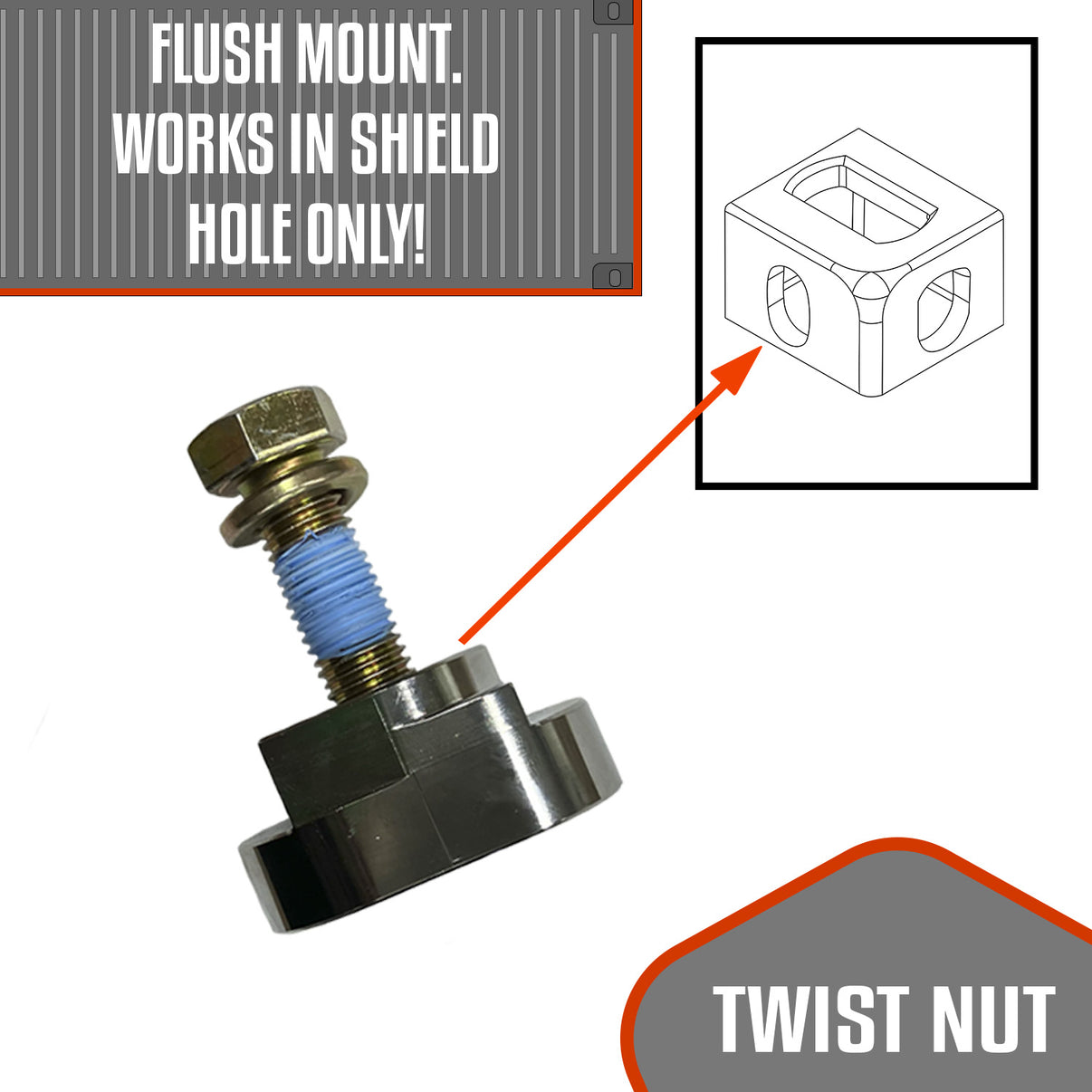 2-Pack Twist Nuts Shipping Container Mounts - Container Nut