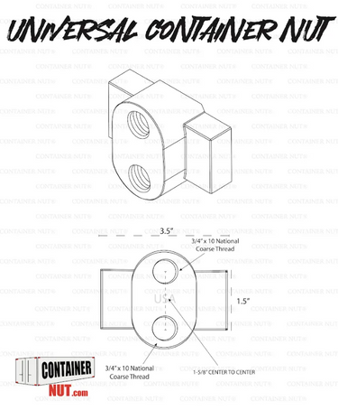 2-Pack Universal Container Nuts - Container Nut